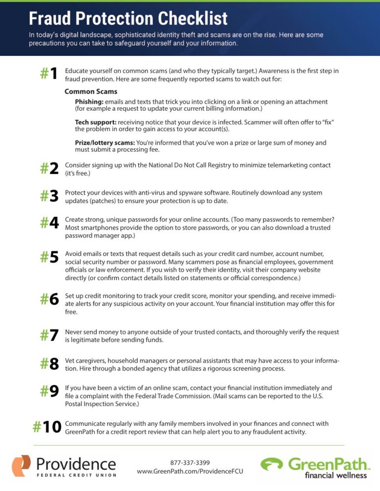 Fraud Protection Checklist